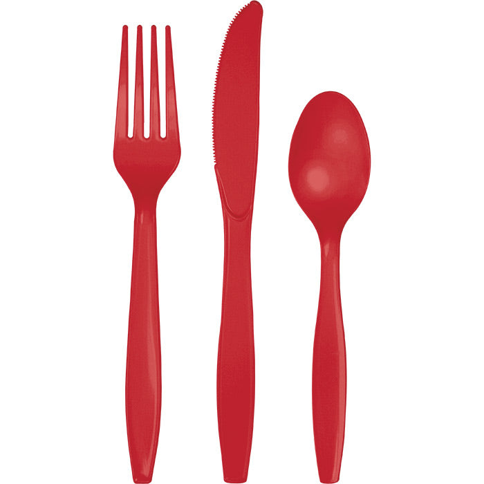 Bulk Classic Red Asst. Plastic Cutlery - 24 / pkg, 12 pkgs / case ...