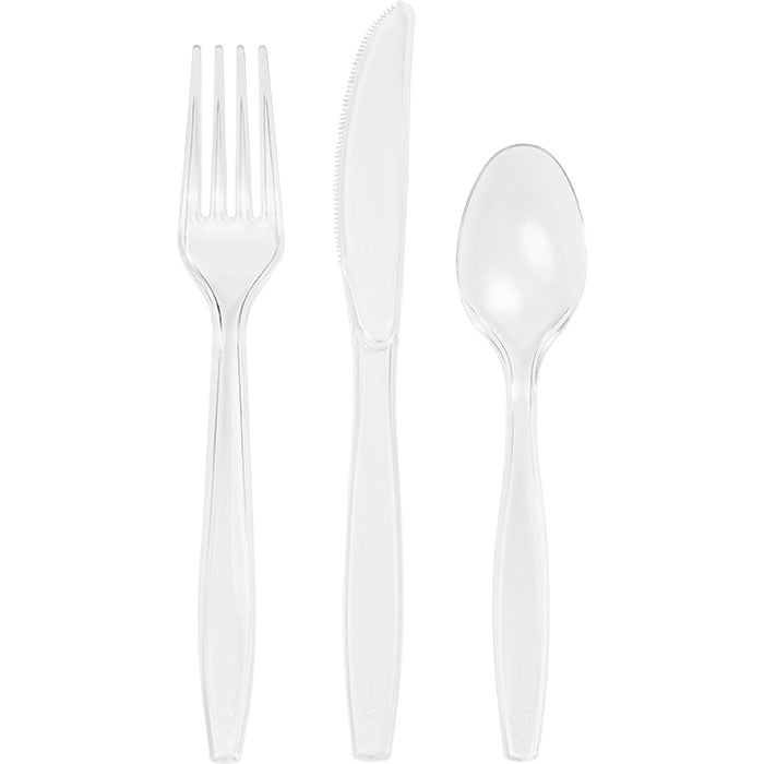 Bulk Clear Asstorted Plastic Cutlery - 24 / pkg, 12 pkgs / case ...