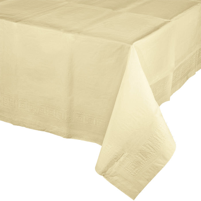Ivory Paper Tablecloths - 1 / pkg, 6 pkgs / case - Bulk Price – Napkins.com